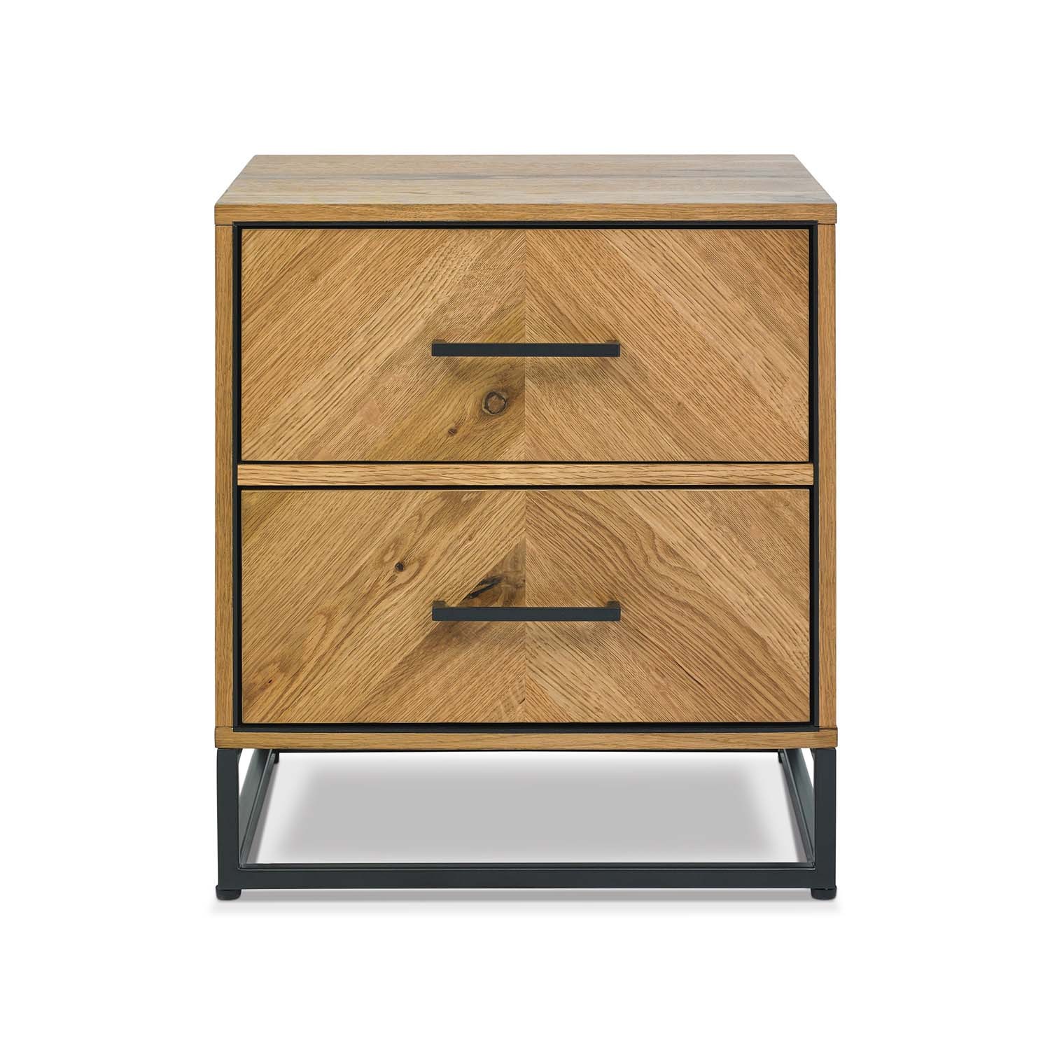 Riley Rustic Oak 2 Drawer Bedside Chest - TR Hayes