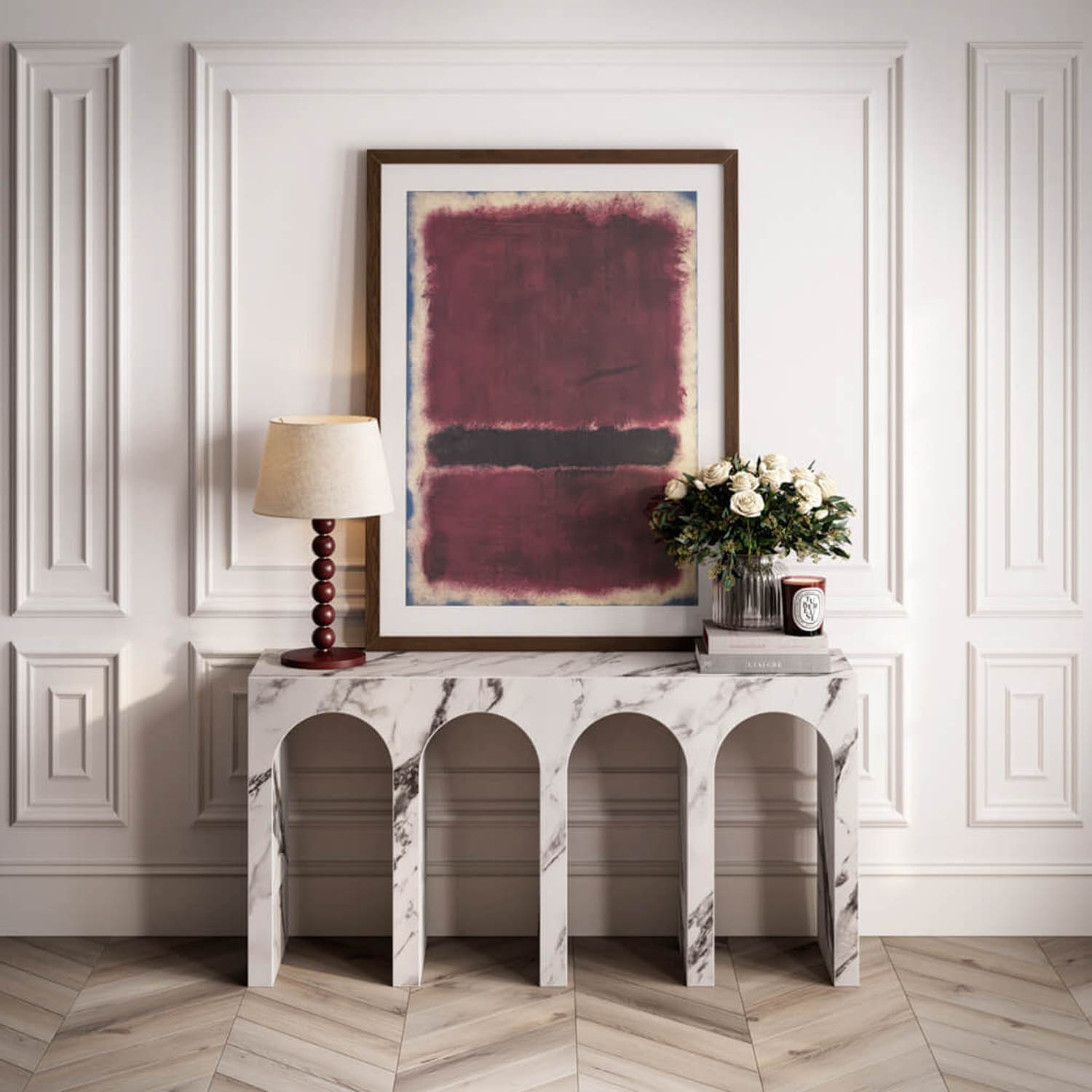 Arches Console Calcatta Marble Table - TR Hayes