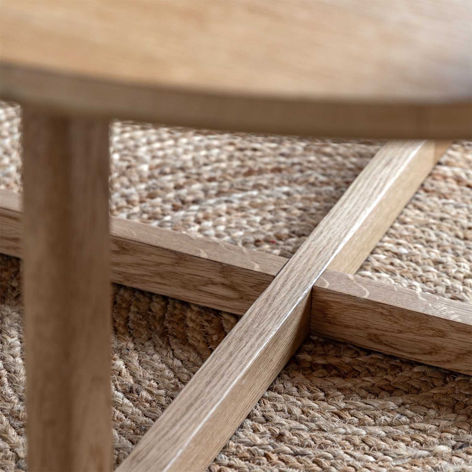 Cadoc Natural Oak Round Coffee Table - TR Hayes