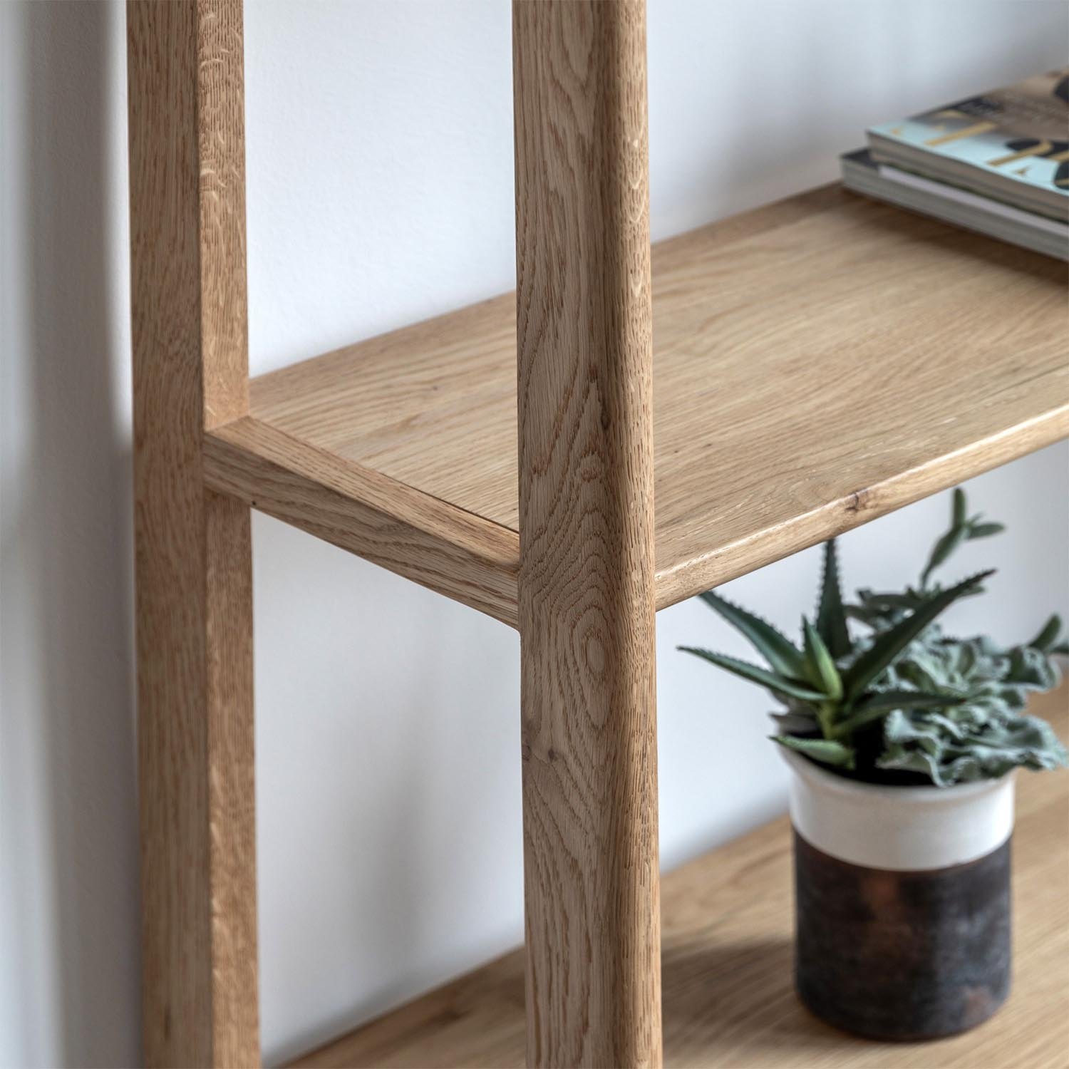 Cadoc Natural Oak Tall Open Display Unit - TR Hayes